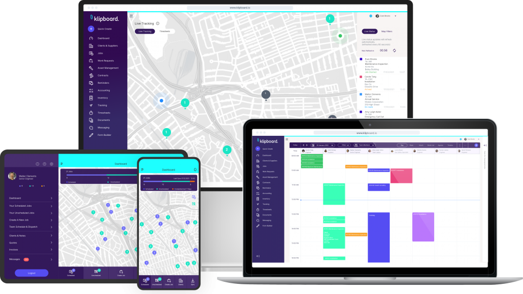 Live GPS & Job Tracking Mobile App Software | Klipboard